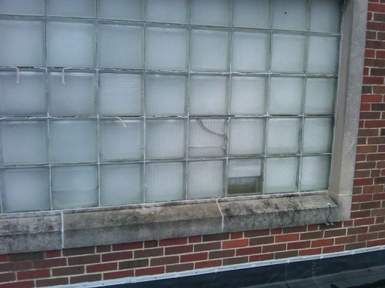 Glass block replacement church gym windows, glass block installation ...