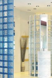 Contemporary and Colored Glass Block Designs for Walls and Windows