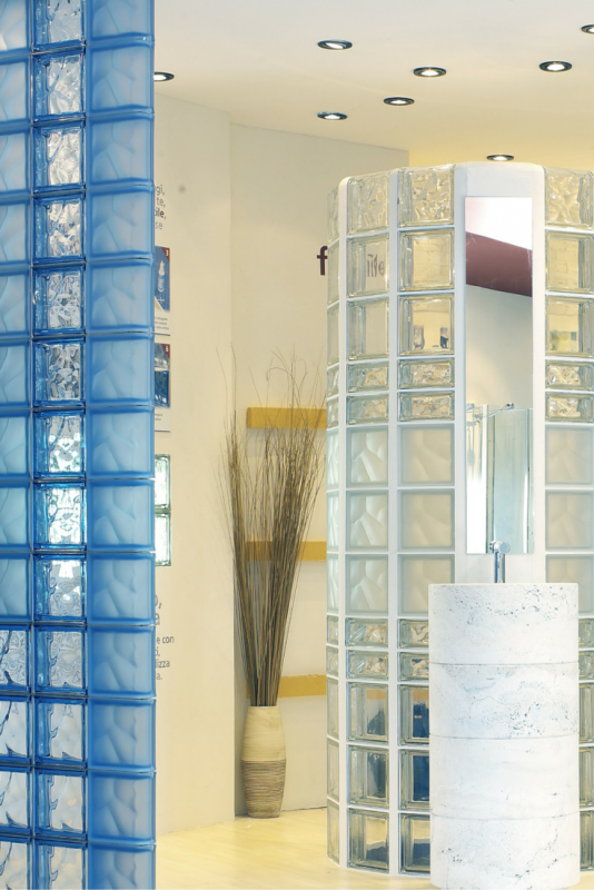 Contemporary and Colored Glass Block Designs for Walls and Windows